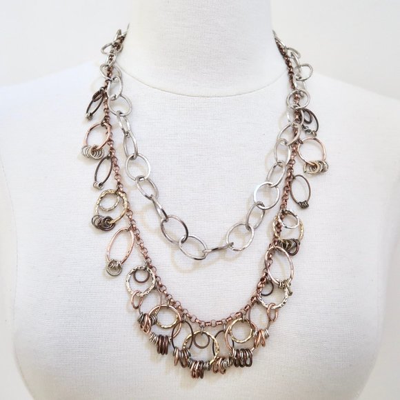 Chico's | Jewelry | Chicos Double Strand Chain Link Necklace | Poshmark